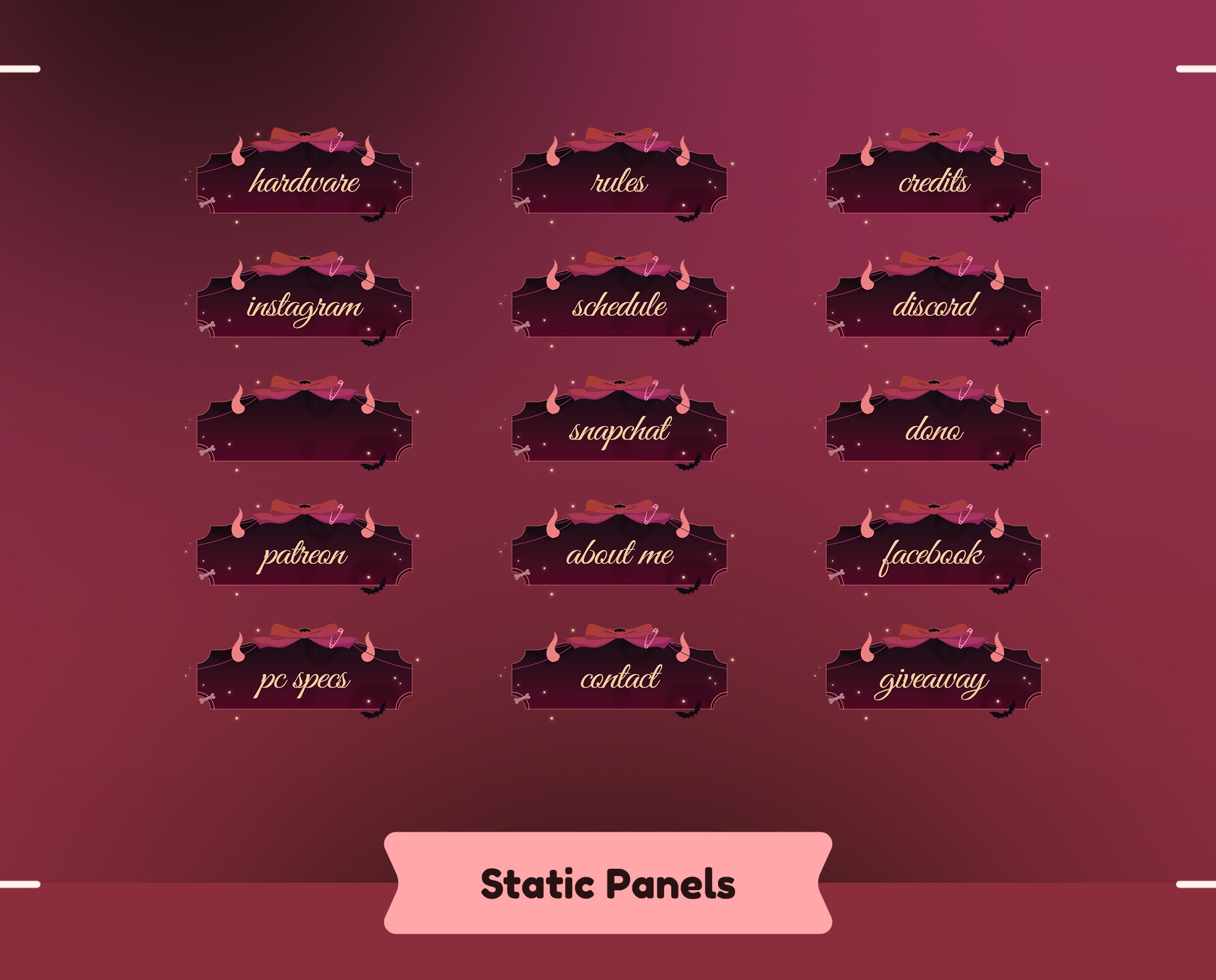 Succubus Vtuber Stream Panels-stream Overlay/transition/panel/vtuber ...