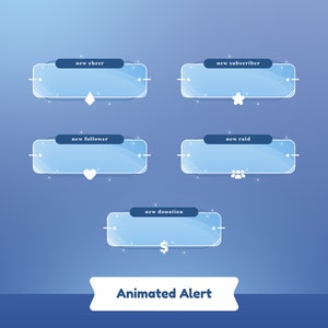 Cerulean Vtuber Animated Stream Package/stream Overlay/transition ...