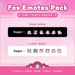 Fox Emotes Pack 2-cute Fox/emote Bundle/discord/youtube/twitch Emote ...