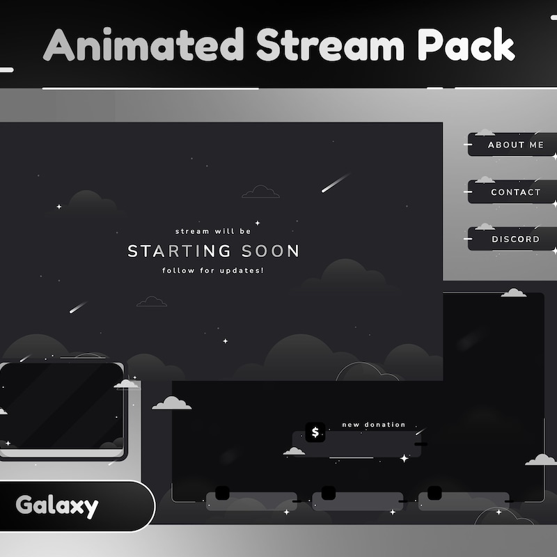 Dark Theme Twitch Pack - Etsy