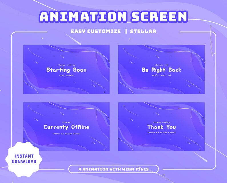 Stellar Animated Stream Screens/transition/stream - Etsy