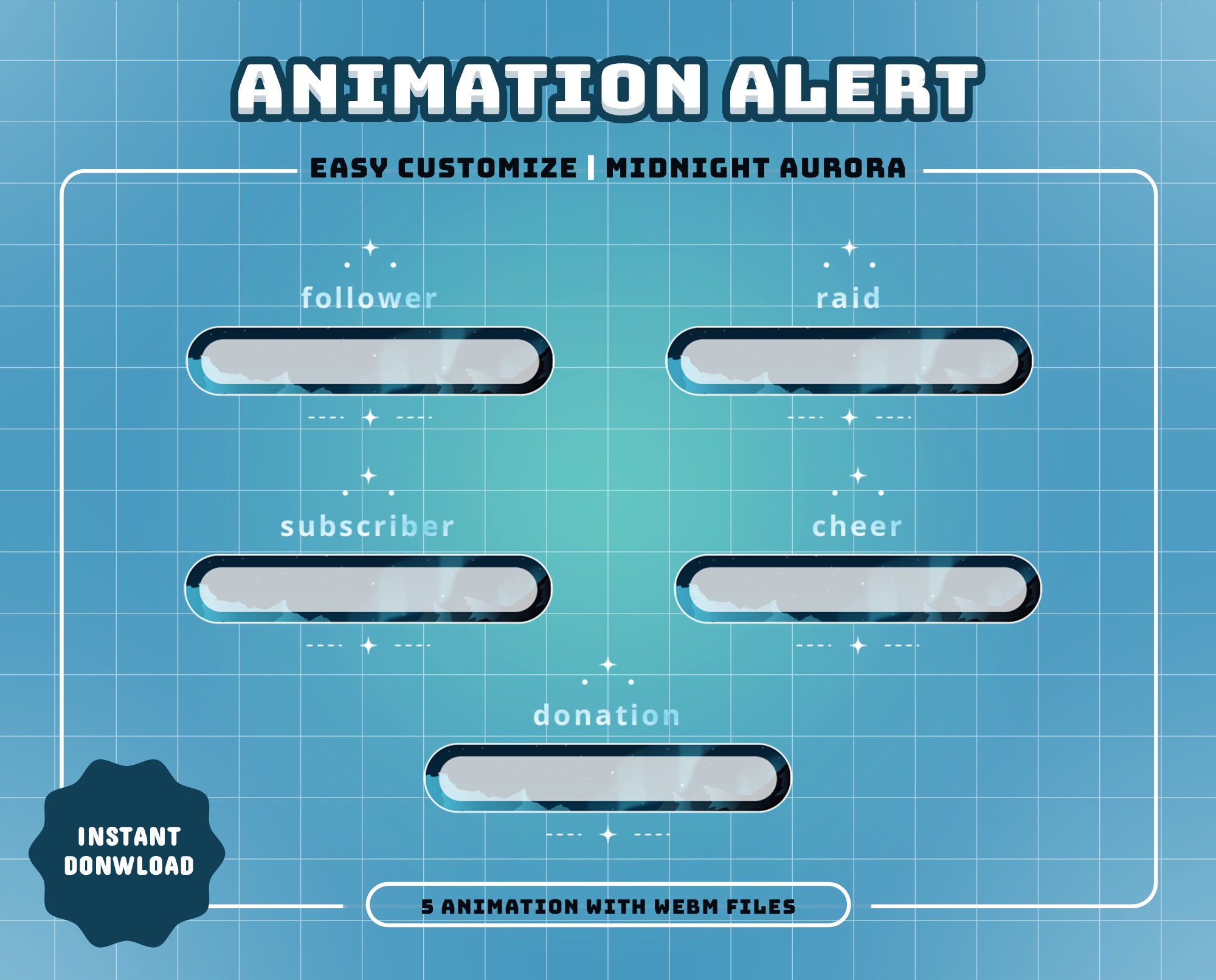 Midnight Aurora Animated Stream Package/aurora - Etsy