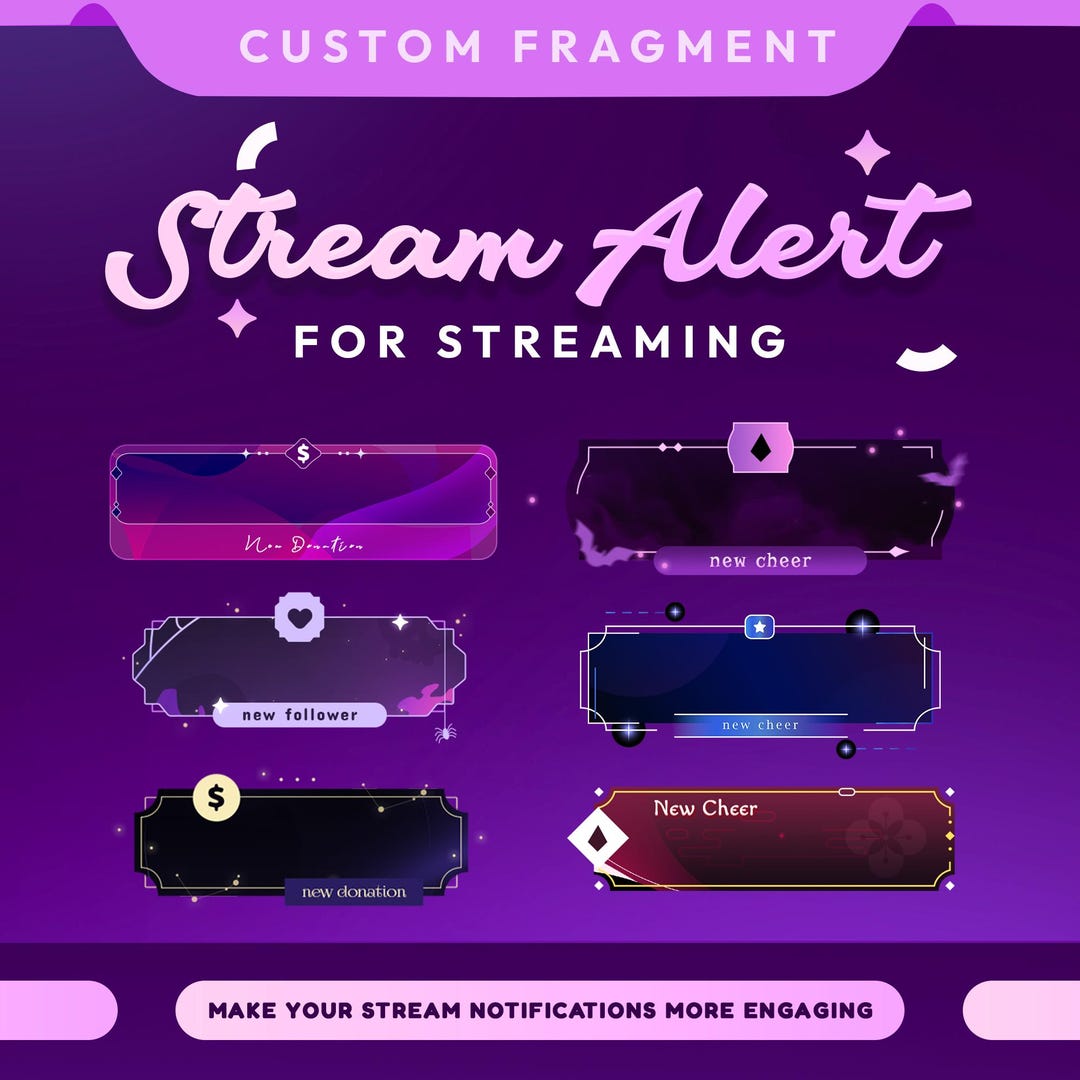 Custom Animated Alerts Notification | Twitch Alerts | Alert Pack for ...