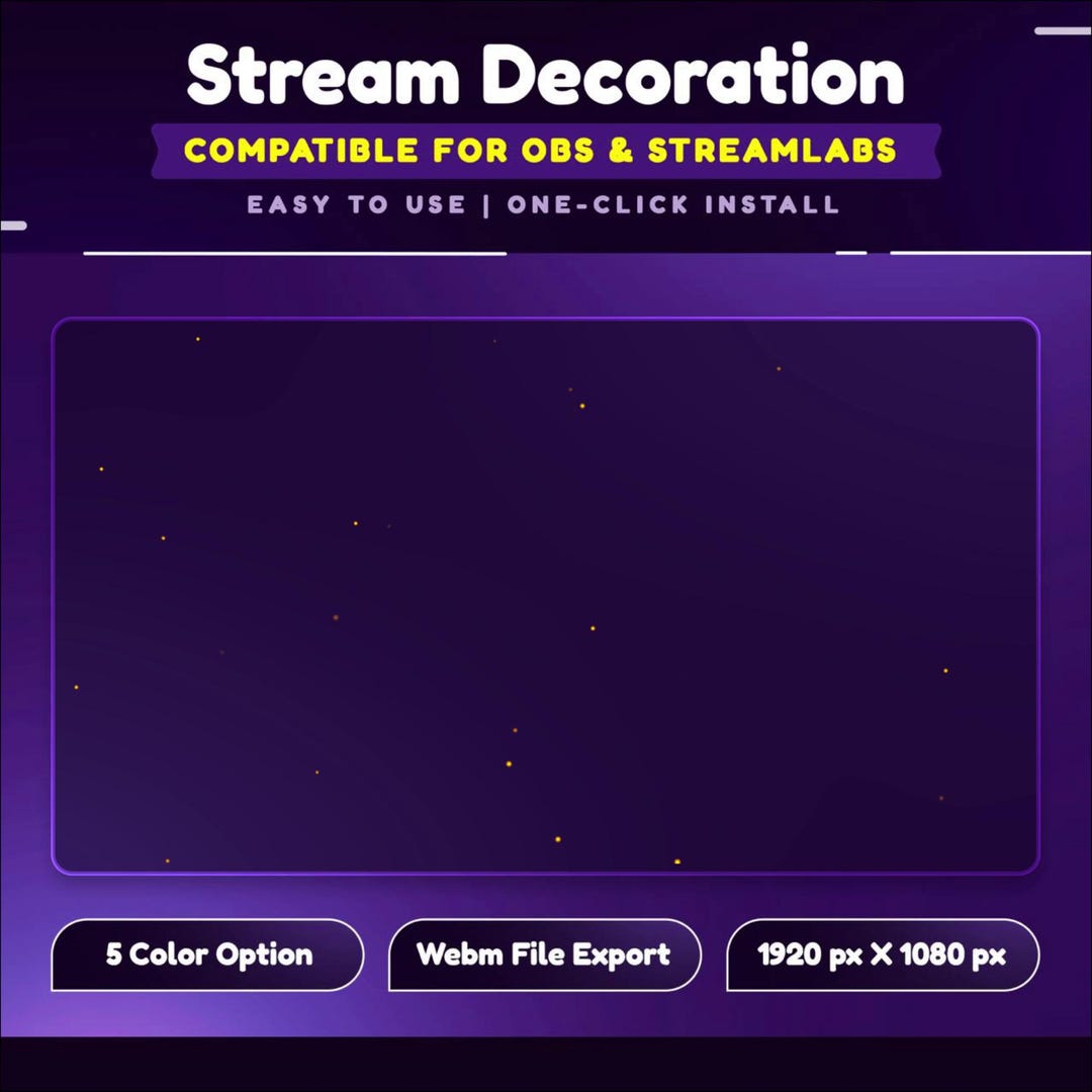 Animated Twitch Stream Overlay: Advance Particles, Glow Effect - Etsy