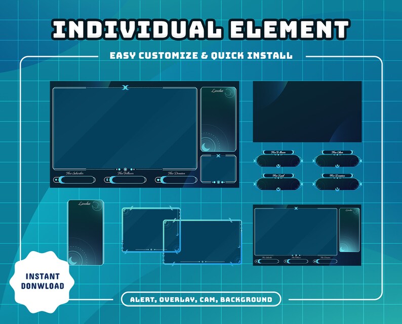 Blessed Moon Animated Stream Package/transition/stream Overlay/panels ...