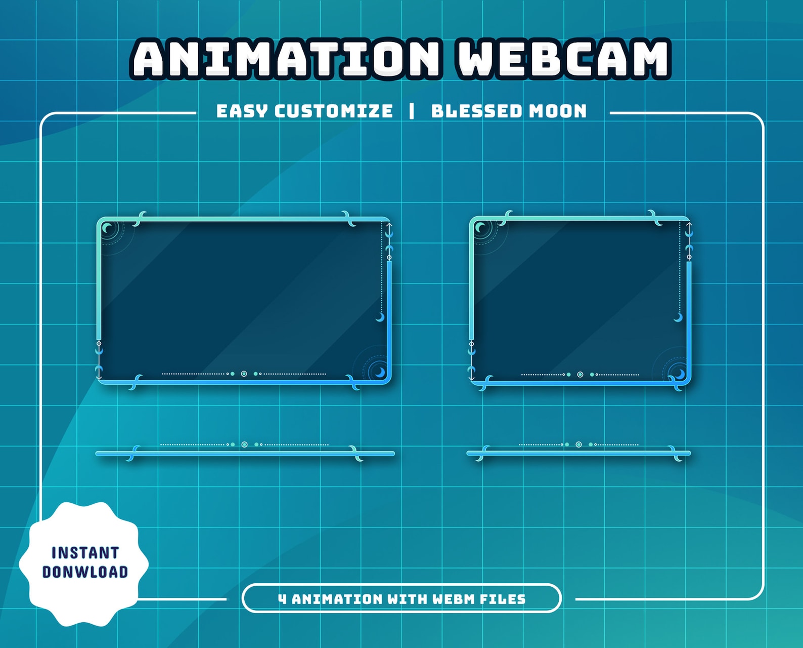 Blessed Moon Animated Stream Package/transition/stream Overlay/panels ...