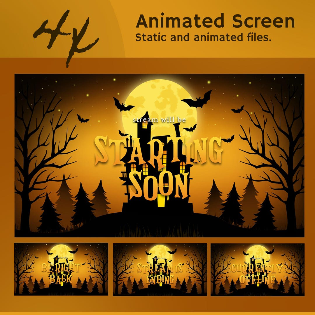Animated Ghostly Glow Stream Screens: Golden Halloween Night for Tiktok ...