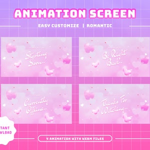 Romantic Animated Stream Screen/transition/panels/girly/cute/simple ...