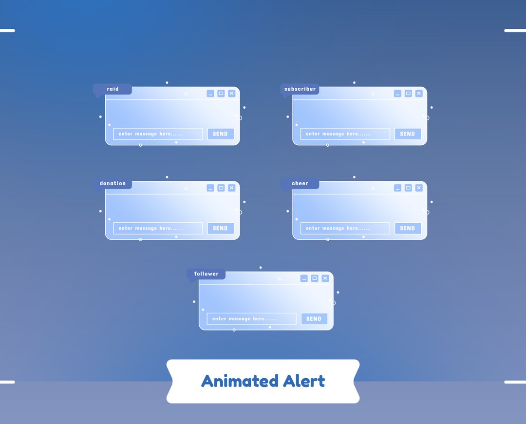 Blue Chromatic Animated Stream Alert/stream Overlay/twitch/panels/azure ...