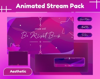 Purple Night Animated Stream Package/transition/stream Overlay/panels ...