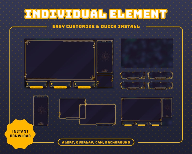 Mystic Sun Animated Stream Package/stream Overlay/stream Package ...