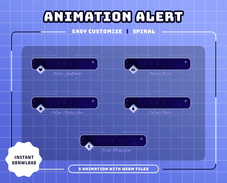 Spiral Animated Stream Alert/stream Overlay/simple/dark - Etsy