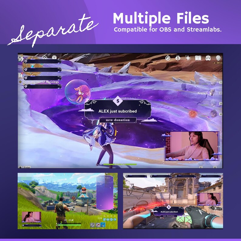 Animated Dusky Fogplum Stream Pack: Aesthetic Clouds Design for Tiktok ...