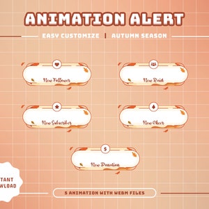 Autumn Season Animated Stream Alerts/notification/stream Overlay/panels ...