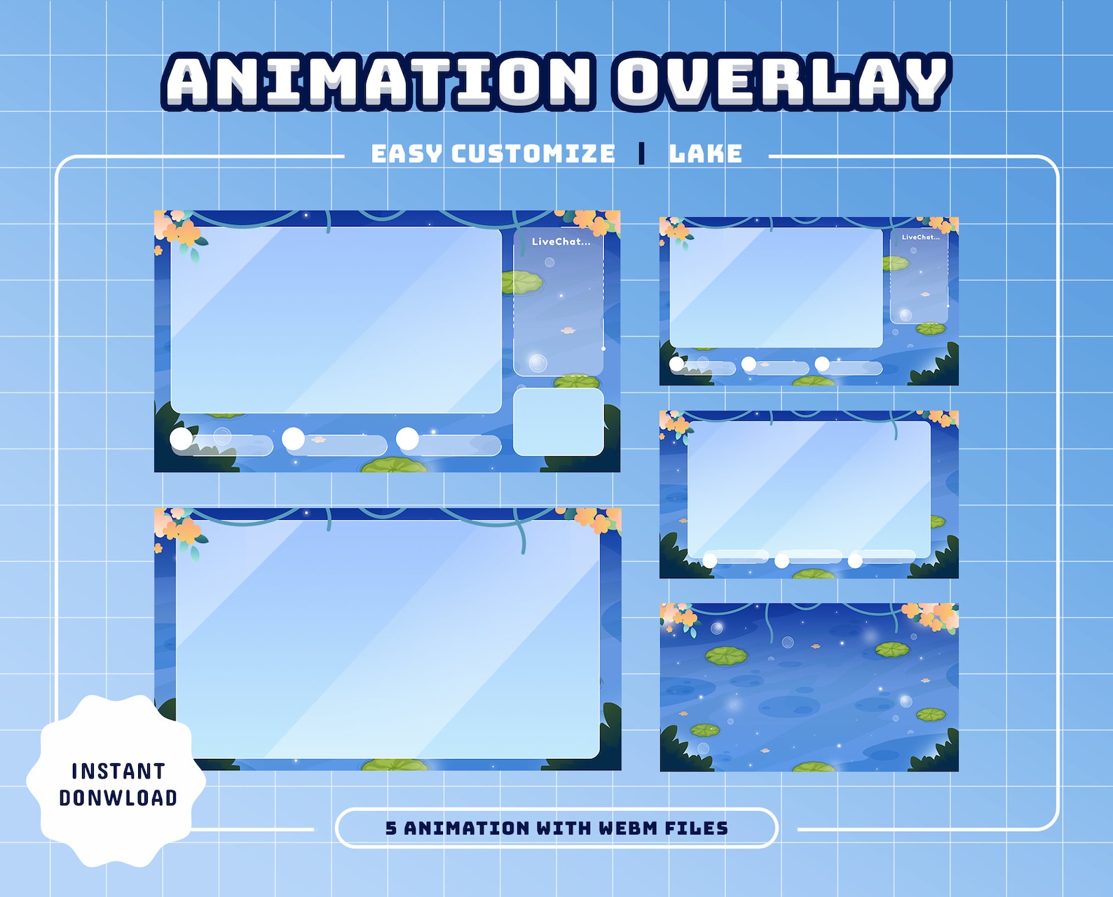 Lake Animated Stream Package/stream Overlay/stream Package/sea Theme ...