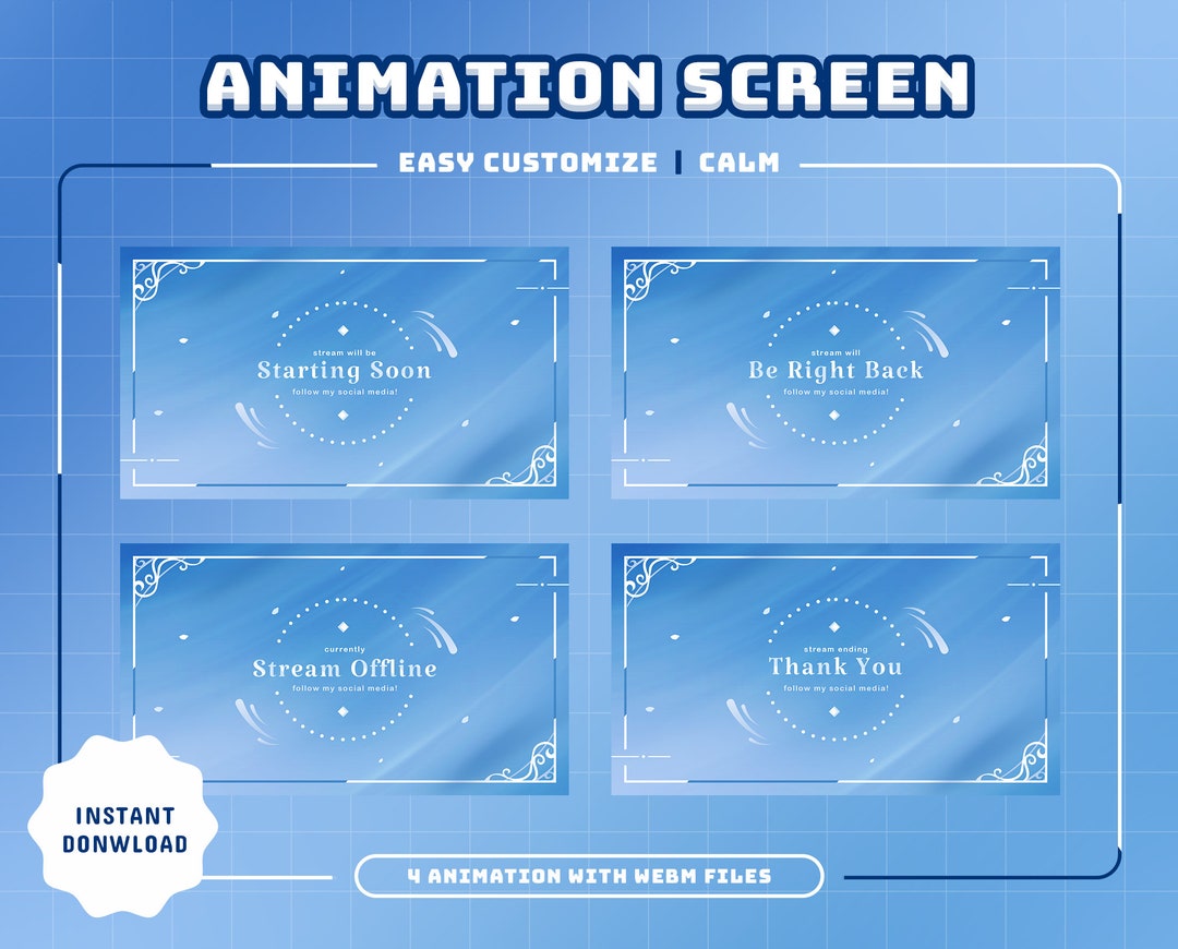 Calm Animated Stream Screen/stream Overlay/transition/panels/pastel ...