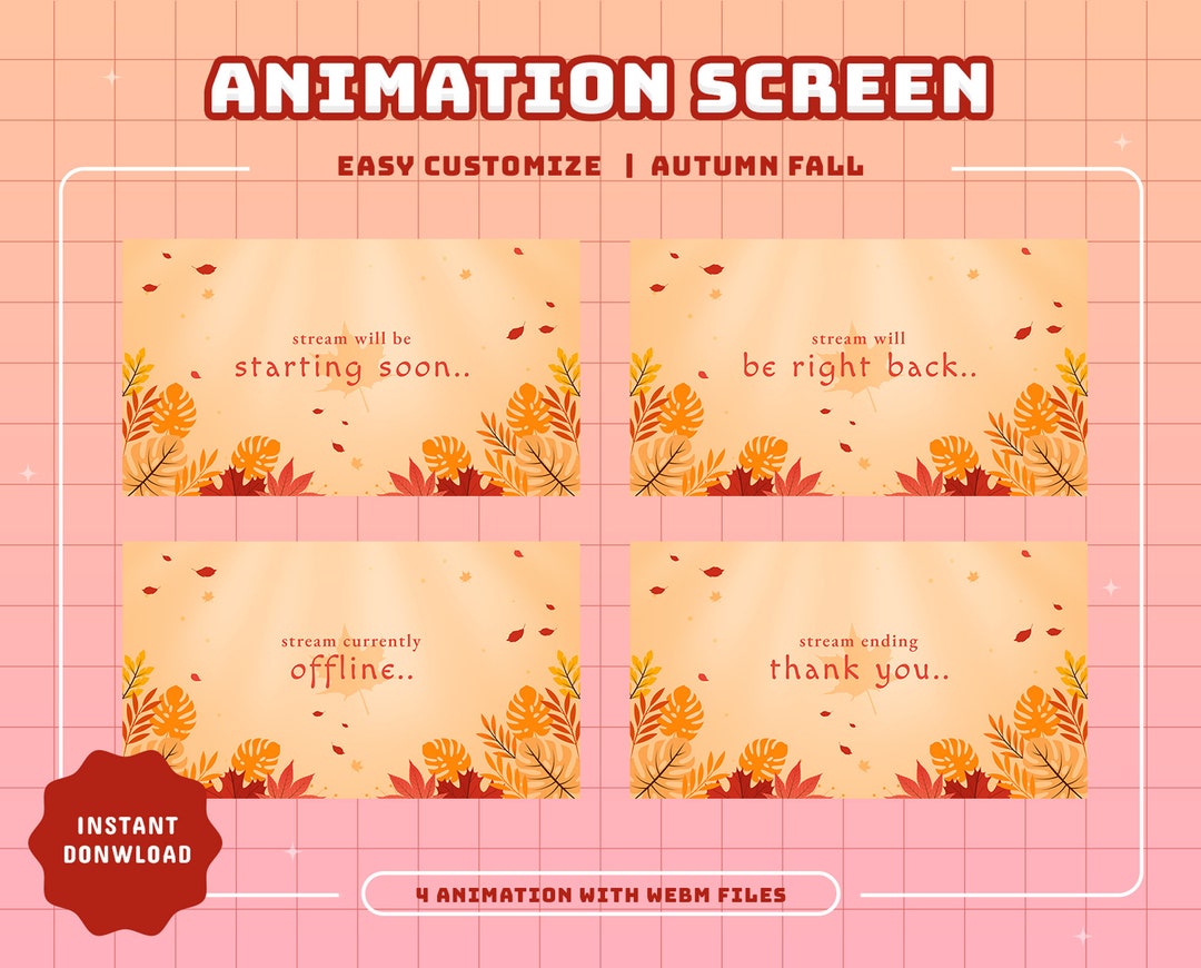 Autumn Fall Animated Stream Screen/transition/stream Overlay/panels ...