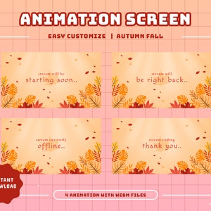 Autumn Fall Animated Stream Screen/transition/stream Overlay/panels ...