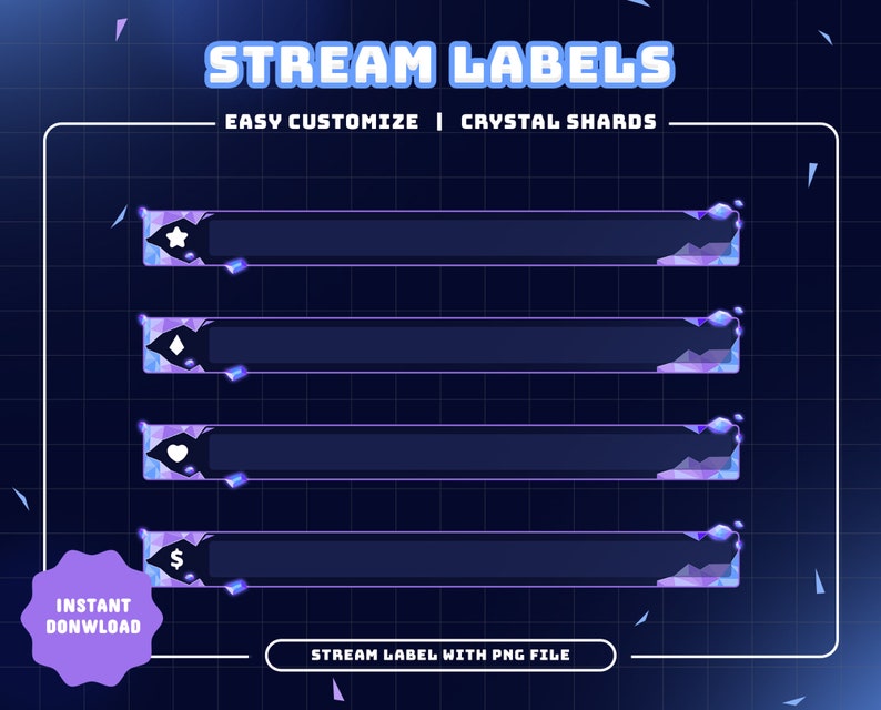 Crystal Shards Animated Stream Package/transition/stream Overlay/panels ...