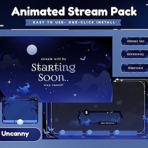 Nightfall Reverie Animated Stream Package/transition/stream Overlay ...