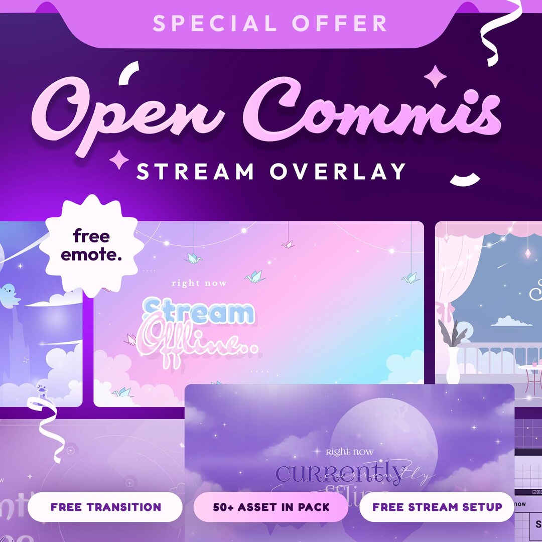 Commission Overlay Pack for Twitch, Kick, Youtube | Animated Stream ...