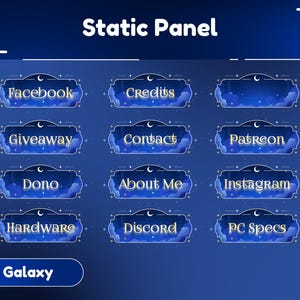 Starry Sapphire Animated Stream Package for Twitch, Kick and Youtube ...