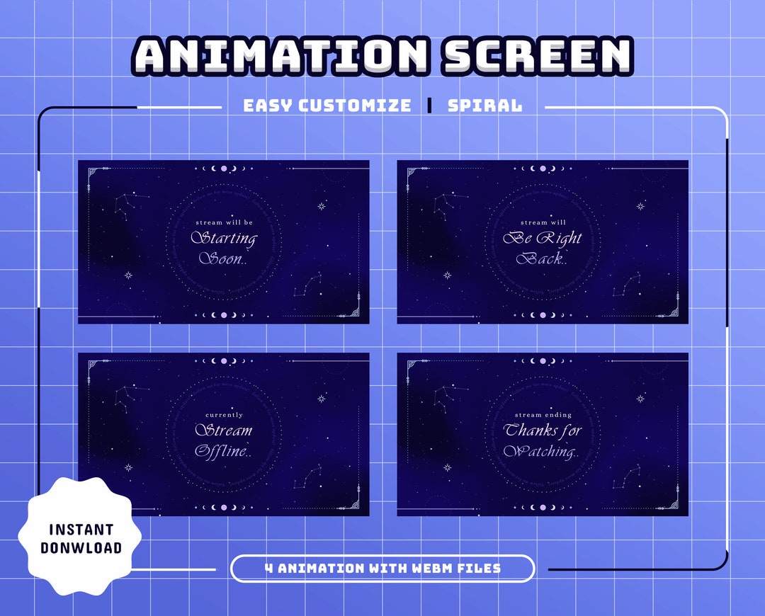 Spiral Animated Stream Screens/stream Overlay/simple/dark Blue ...