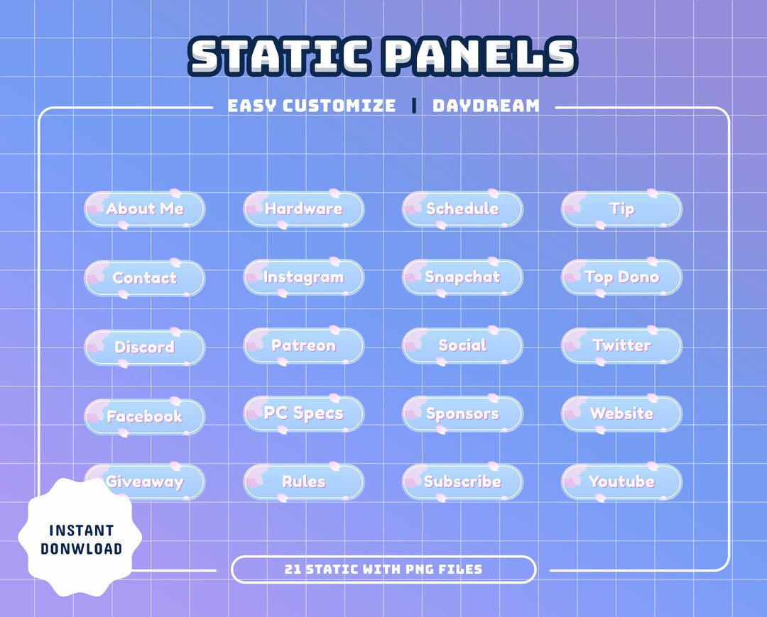 Daydream Stream Panels/transition/stream Overlay/panels/cute Theme/blue ...