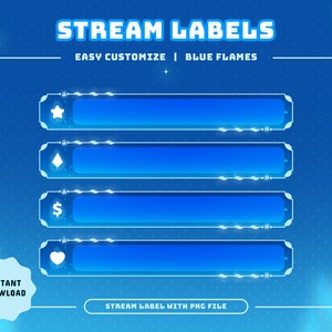 Blue Flames Animated Stream Package/stream Overlay/transition/panel ...