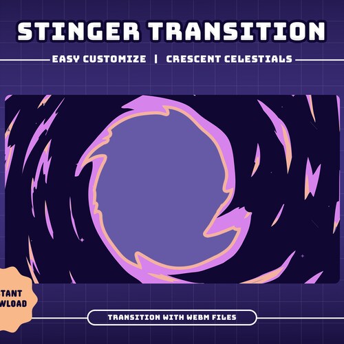 Crescent Celestials Animated Transition/stream - Etsy