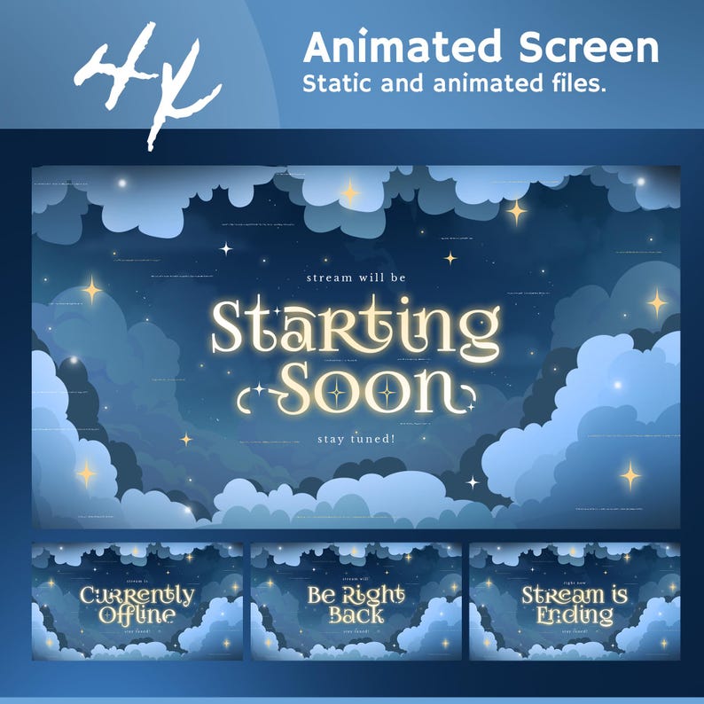 Animated Daydream Billows Stream Overlay: Dreamy Blue Sky for Twitch ...