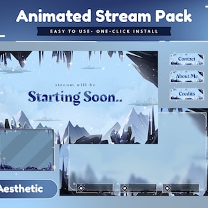 Ice Mountain Animated Stream Pack | Winter Overlay, Alerts, Transitions ...