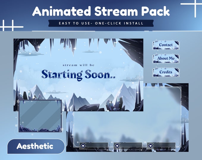 Animated Snow Ice Igloo Frozen Twitch Package, Cozy Twitch Overlay ...