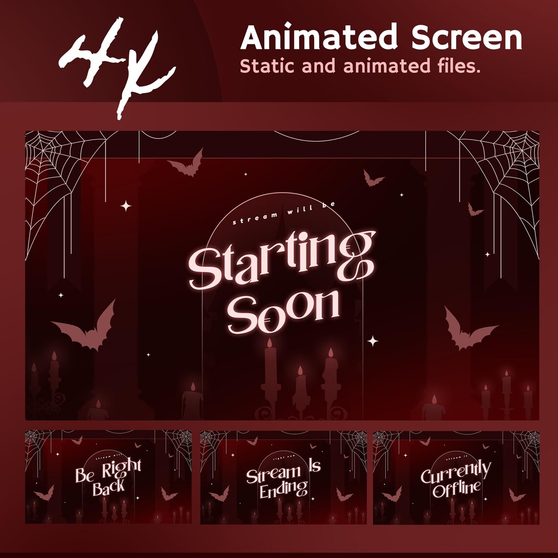 Animated Nocturnal Chapel Stream Screens: Red Halloween Theme for ...