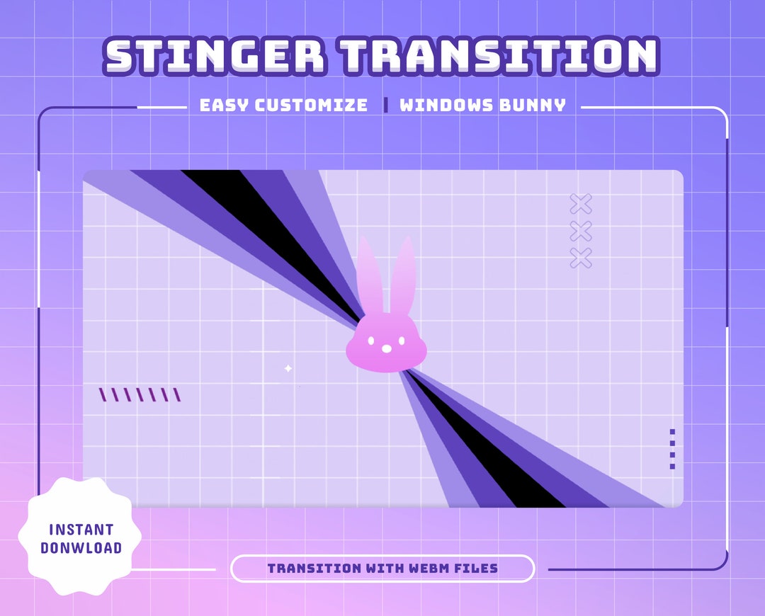 Windows Bunny Animated Stream Transition/stream Overlay/transition ...
