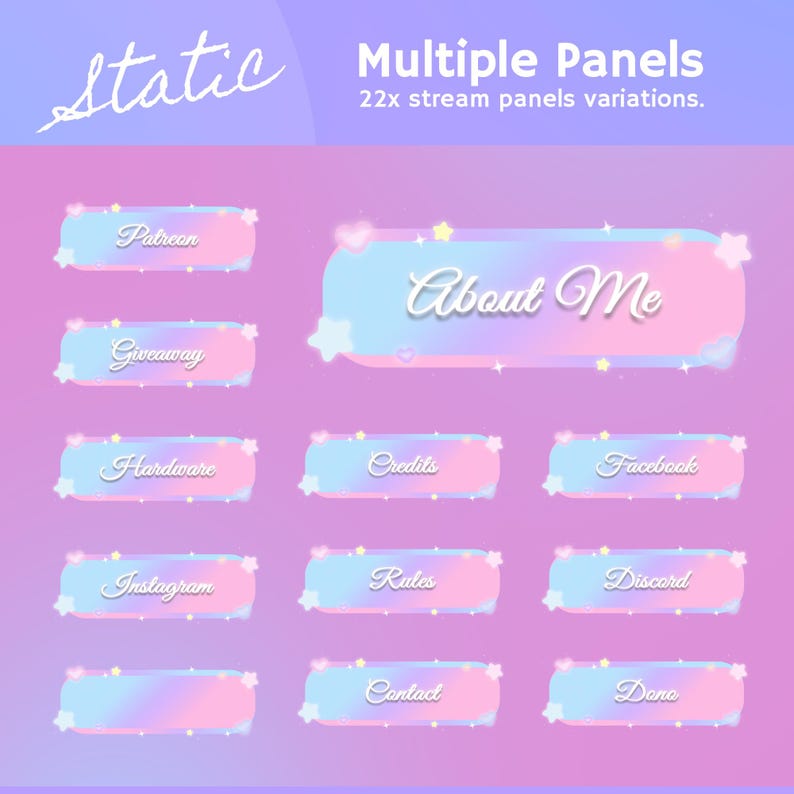 Animated Sugar Starfield Stream Pack: Kawaii Pastel Sky for Twitch and ...