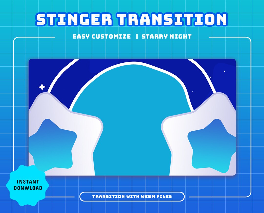 Starry Night Animated Stream Transition/orbit/stream Overlay/panels ...
