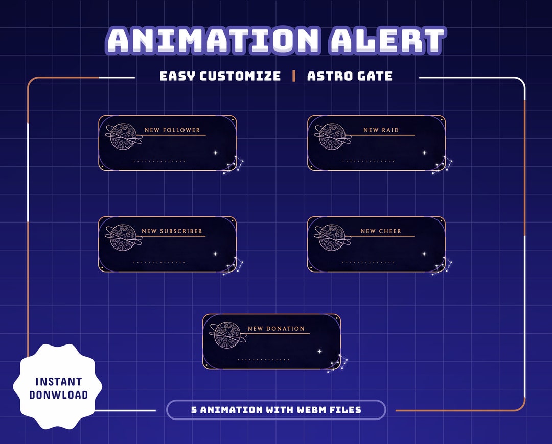 Astro Gate Animated Stream Alerts/transition/stream Overlay/panels/sky ...