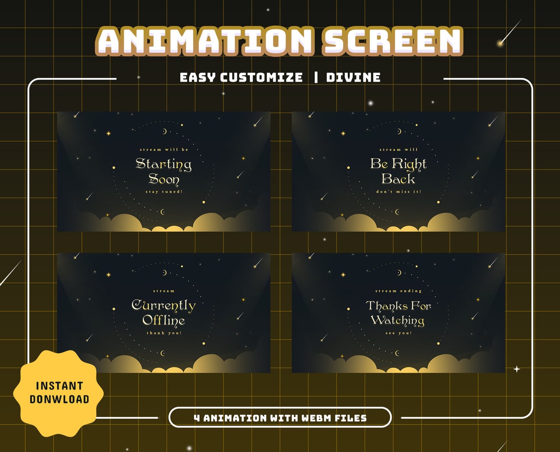 Divine Animated Stream Screens/transition/stream - Etsy