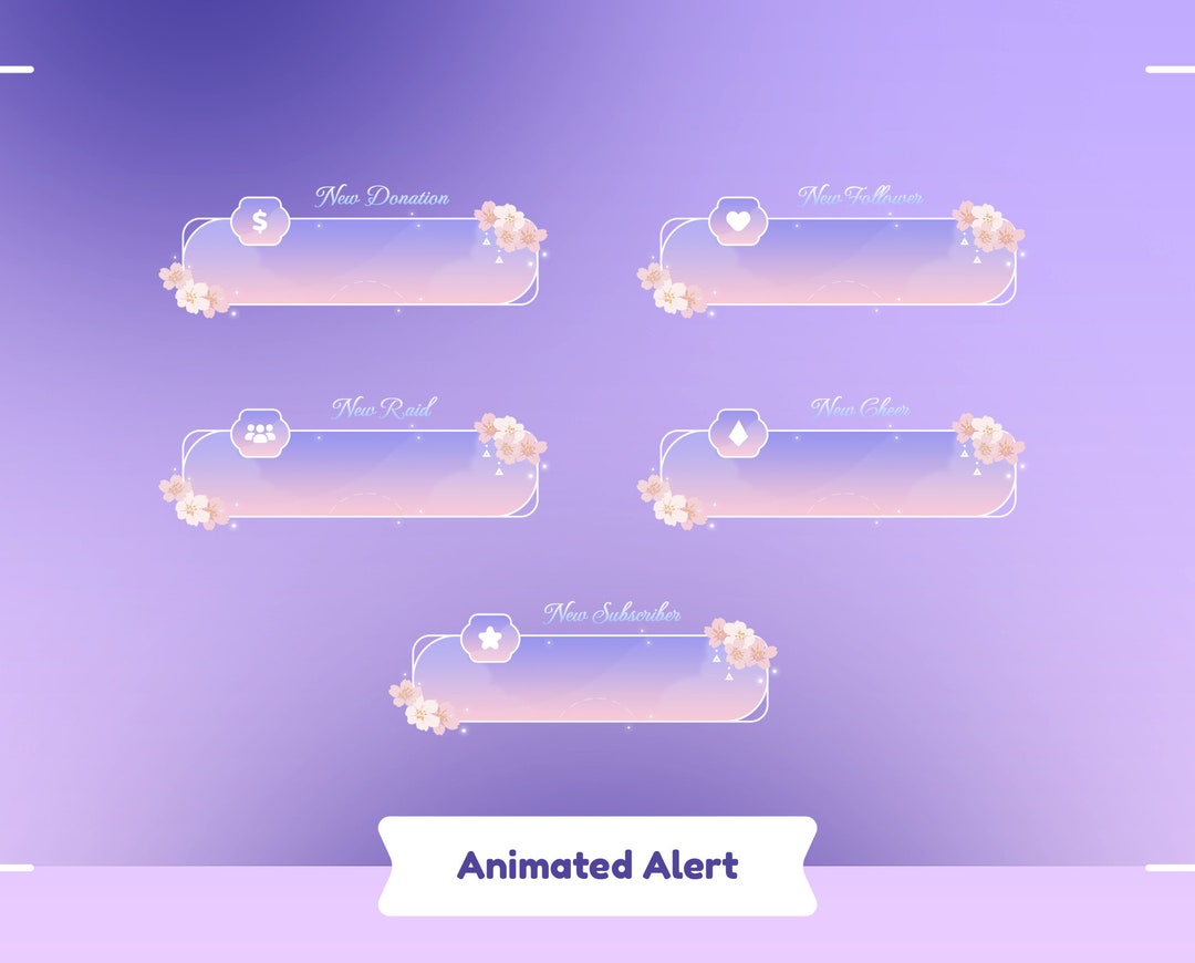 Sakura Grace Vtuber Animated Stream Alerts/stream Overlay/transition ...