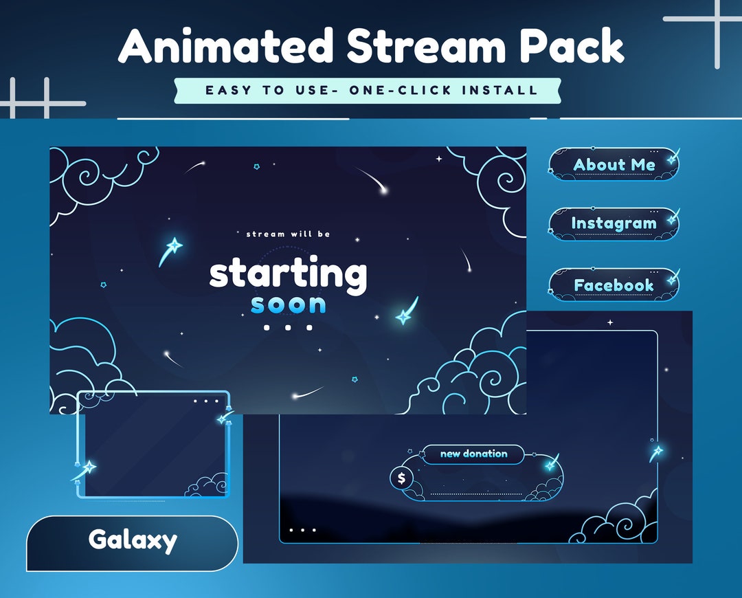 Nimbus Cloud Animated Stream Package/transition/stream Overlay/panels ...
