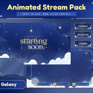 Starcloud Denim Animated Stream Overlay for Twitch, Youtube/transition ...