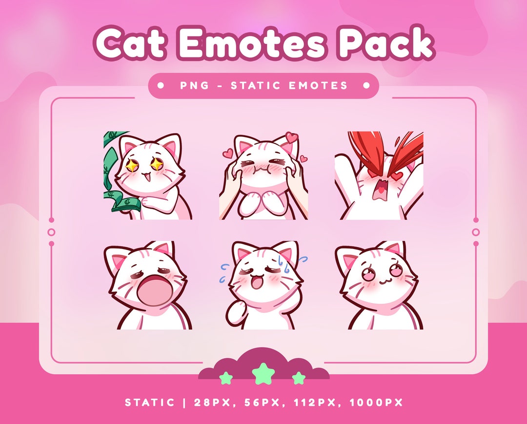 Cat Emotes Pack 2 - Cute Cat Emote/emote Bundle/discord/youtube/twitch ...