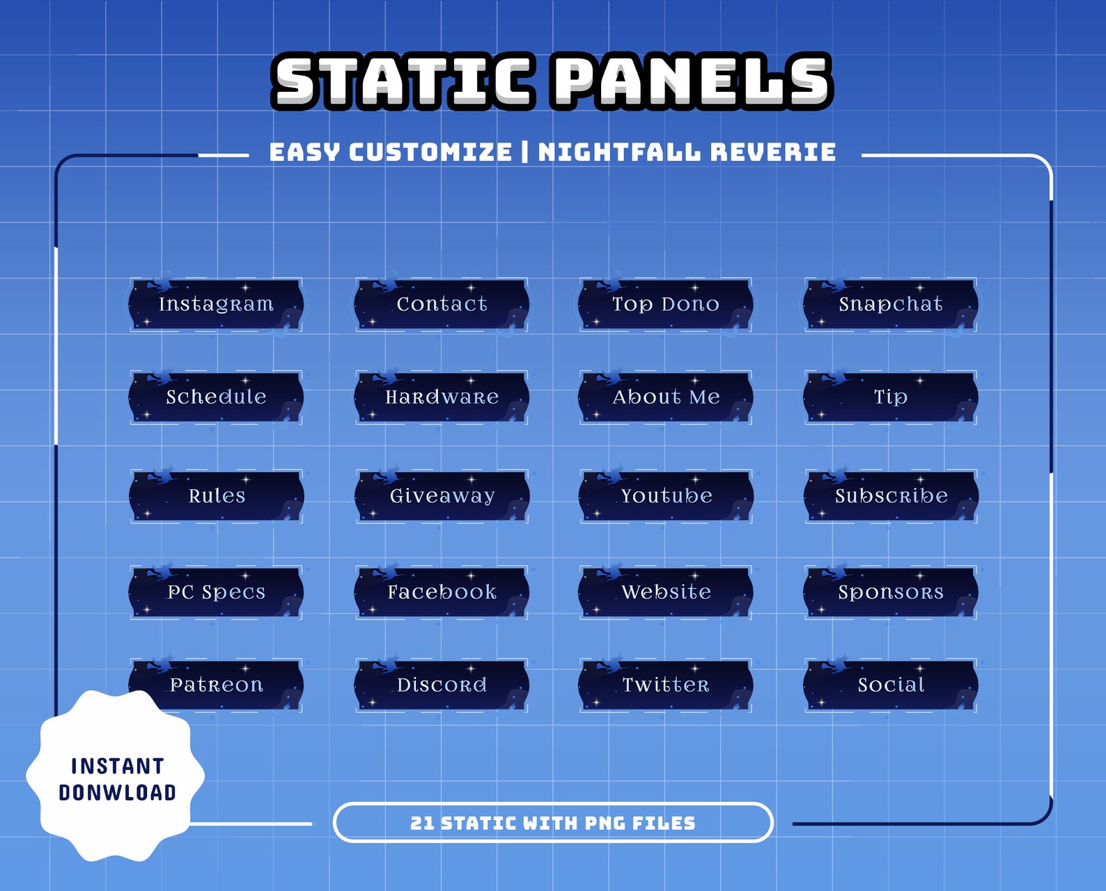 Nightfall Reverie Animated Stream Package/transition/stream Overlay ...