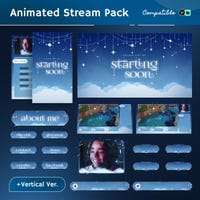 Seraphic Blue Animated Stream Overlay Package for Twitch/blue Flowers ...