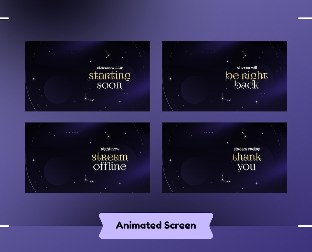 Golden Hour Animated Screen Package/dark Blue Theme/twitch Set/panels ...