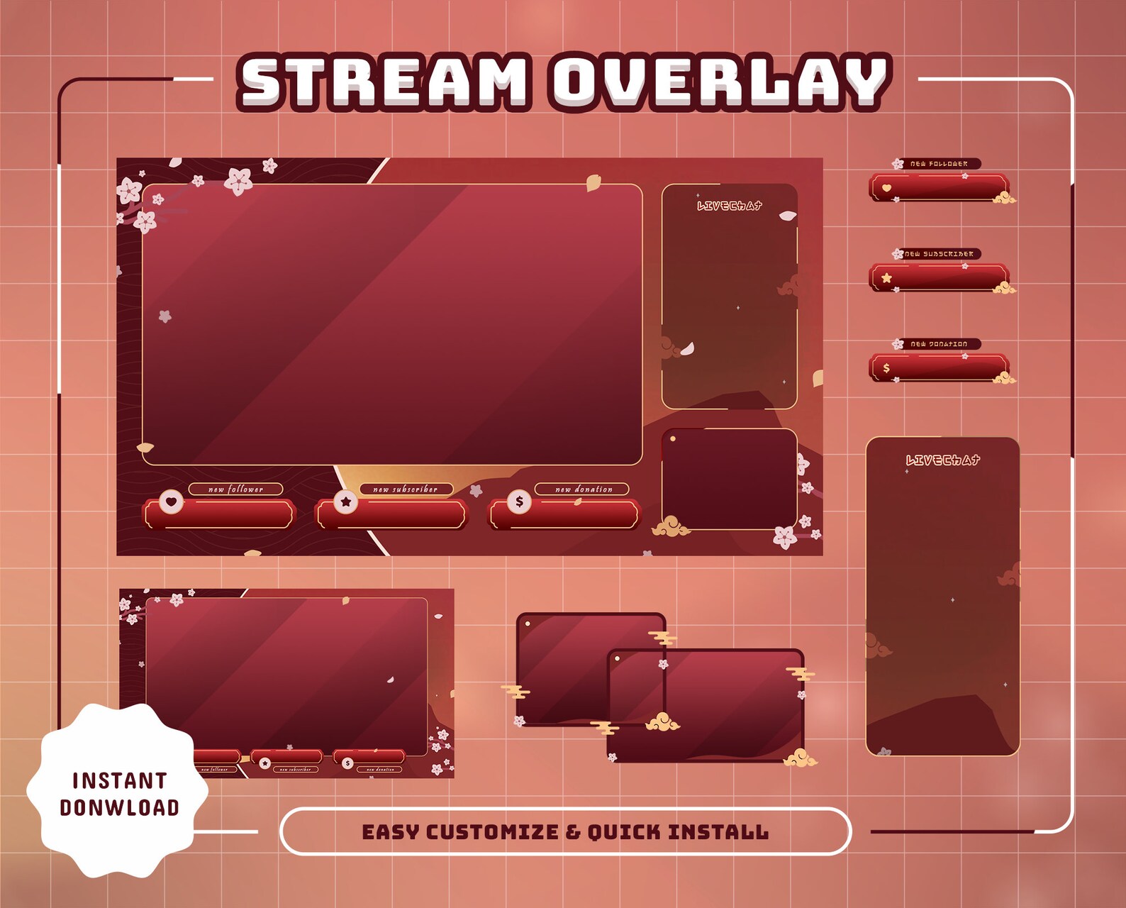 Sakurajima Animated Stream Package/stream Overlay/transition/panels ...