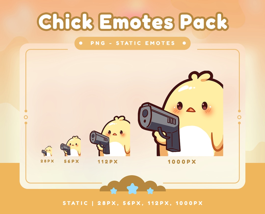 Gun Emotes Pack-cute Chick/emote Bundle/discord/youtube/twitch Emote ...
