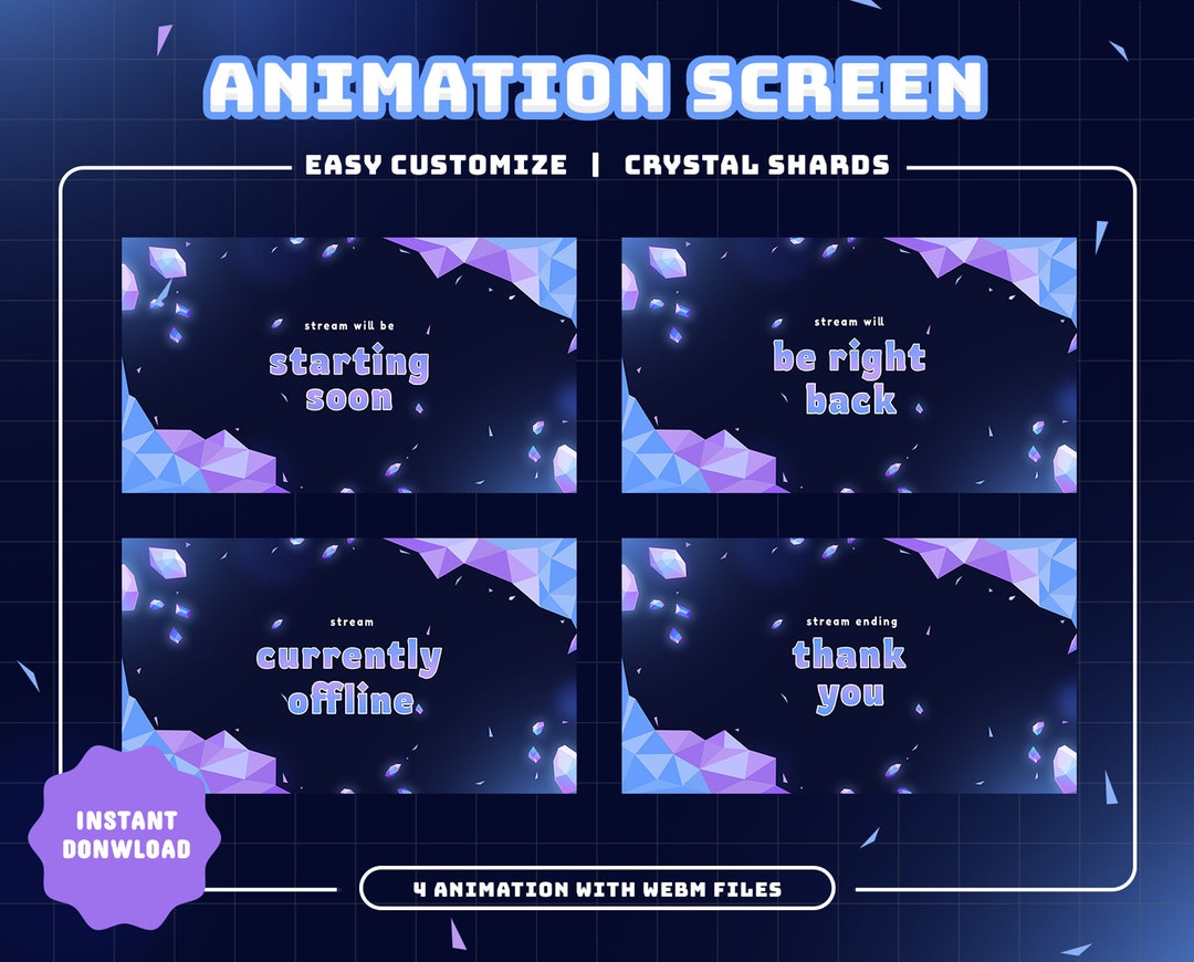 Crystal Shards Animated Stream Screen/transition/stream Overlay/panels/sparkle/crystal/shiny ...
