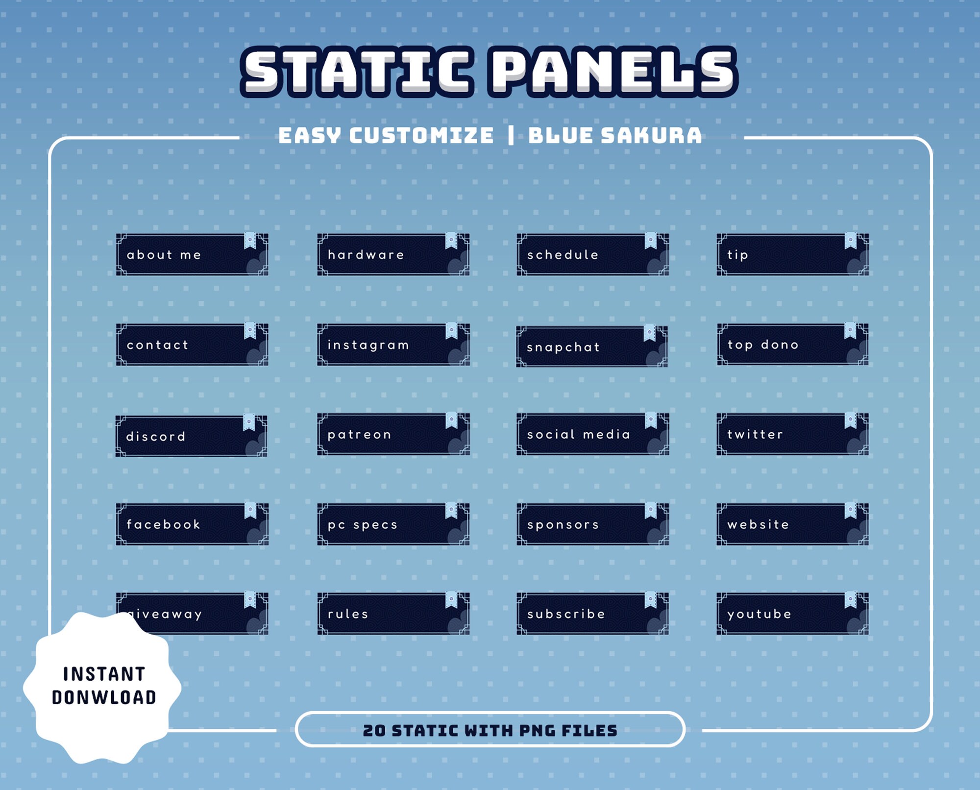 Blue Sakura Animated Stream Package/sakura/japanese Theme/stream ...